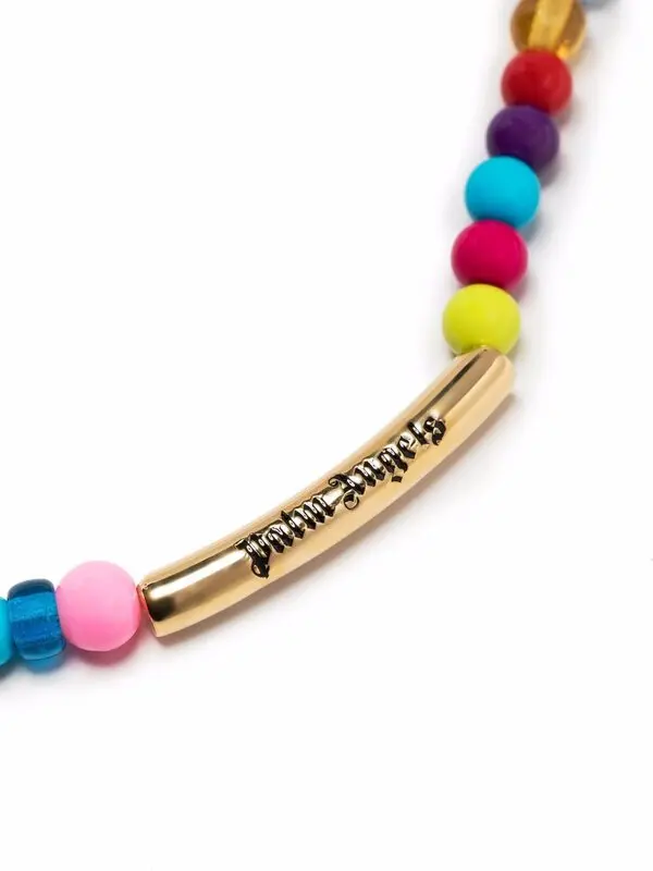 Palm Angels Long Logo Rainbow Beaded Necklace