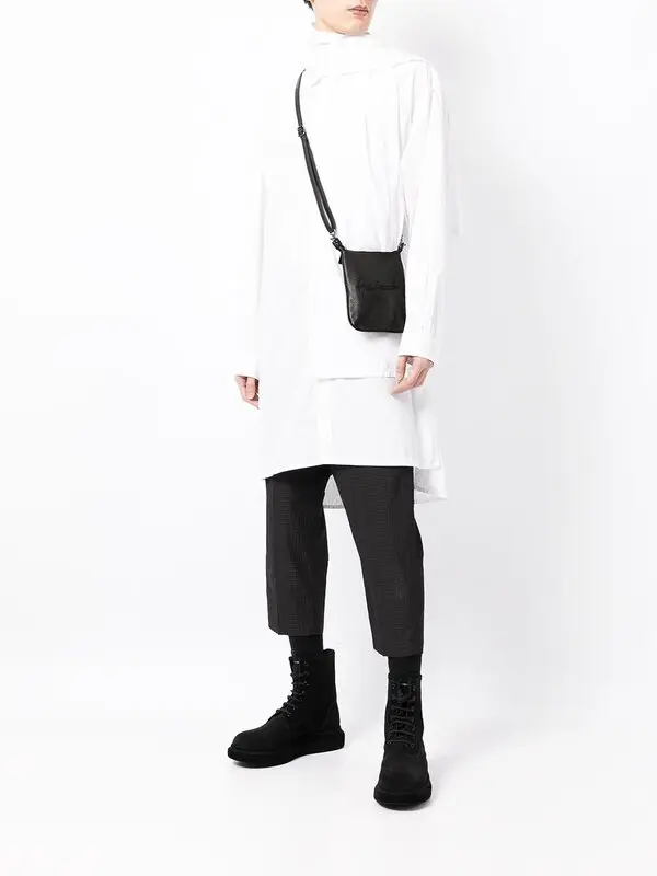 Yohji Yamamoto Logo-embroidered Leather Shoulder Bag