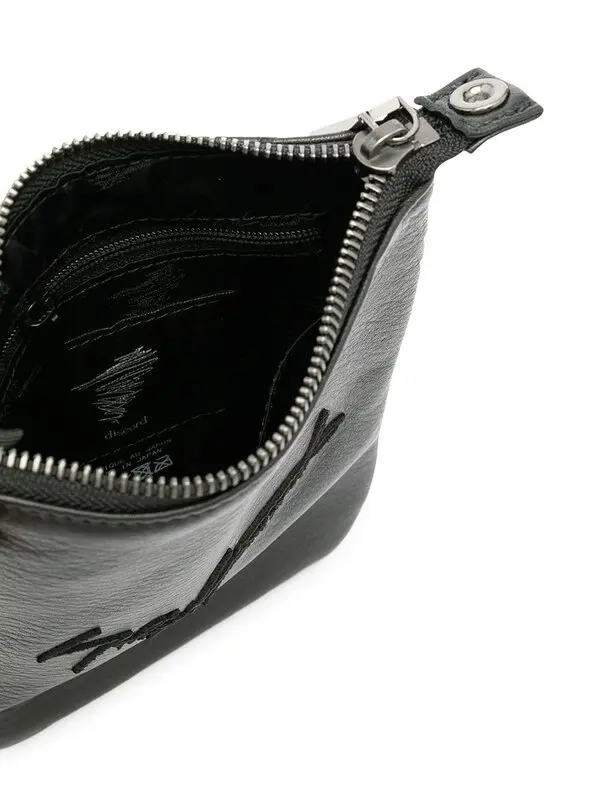 Yohji Yamamoto Logo-embroidered Leather Shoulder Bag