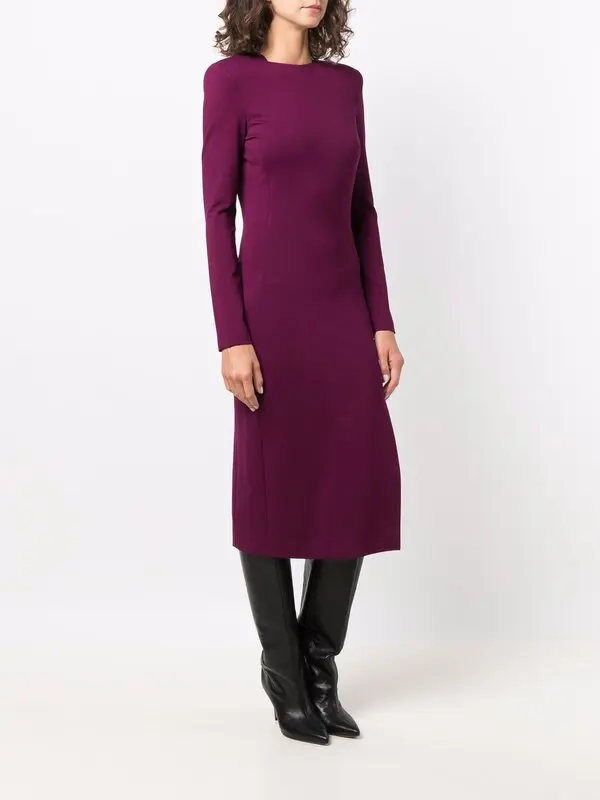 Just Cavalli Long-sleeves Midi Dress
