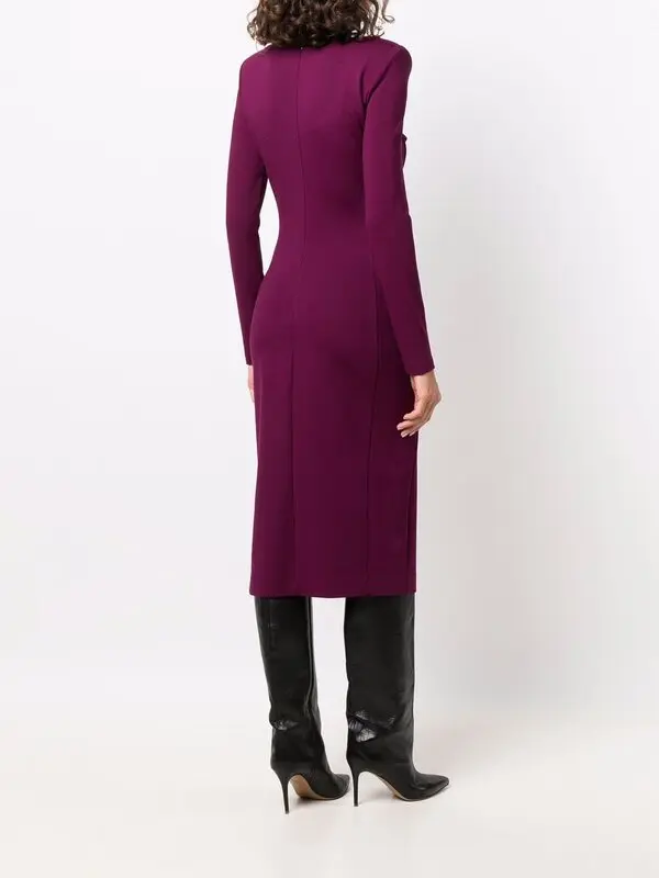 Just Cavalli Long-sleeves Midi Dress