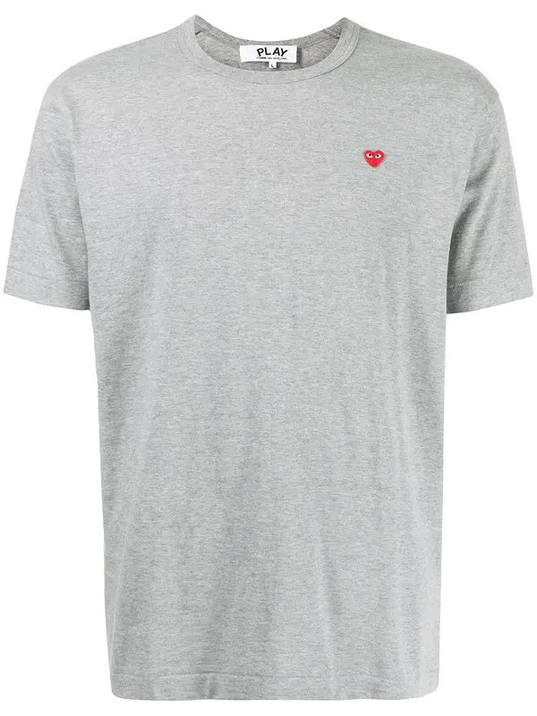Play Comme Des Garcon Embroidered Heart T-shirt - Grey