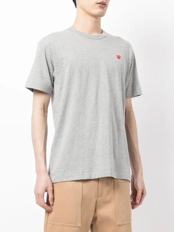 Play Comme Des Garcon Embroidered Heart T-shirt - Grey