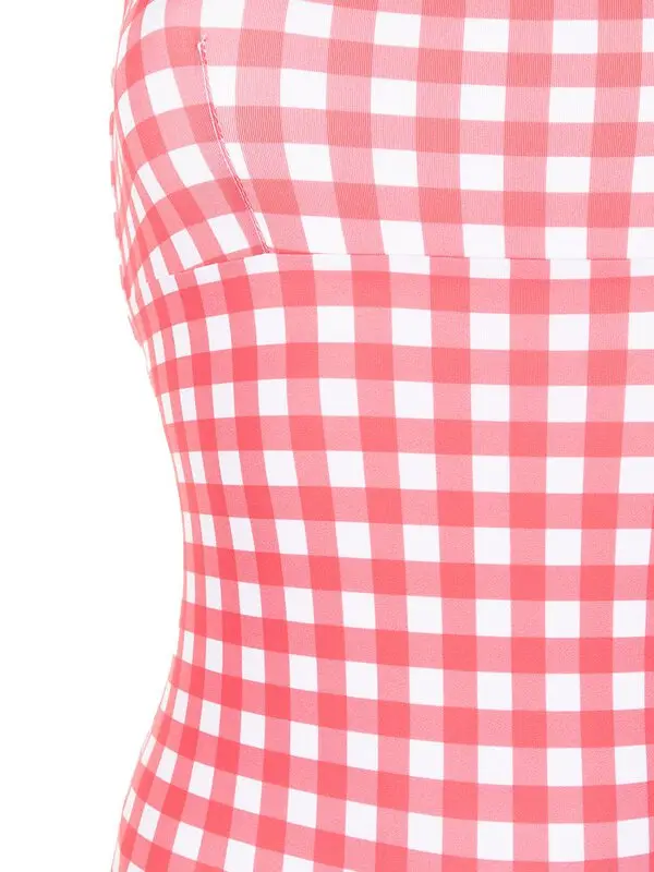 Ephemera Checked Ruffle-trimmed Swimsuit