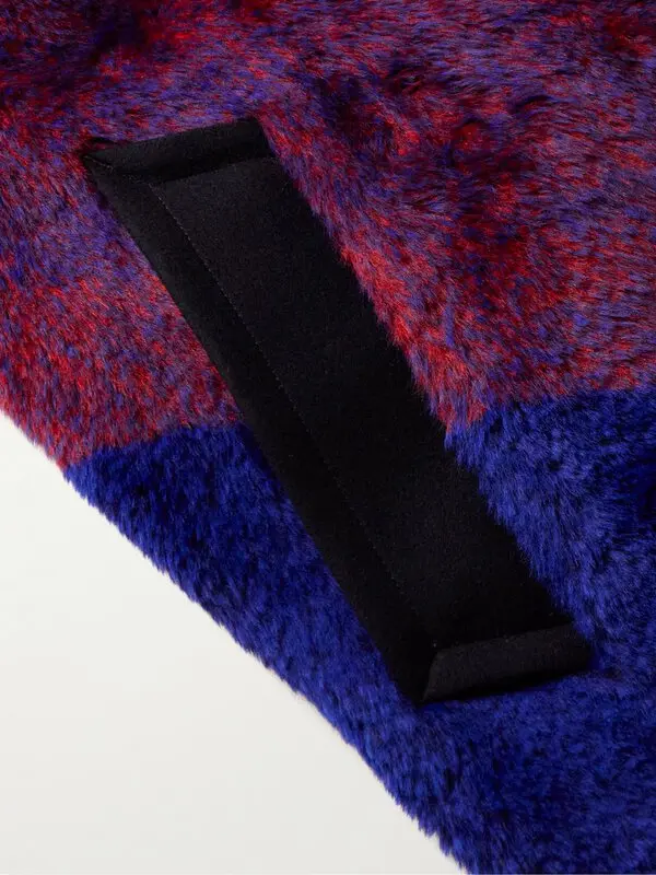 Sacai Kaws Faux Fur-jacquard Coat