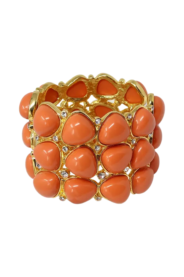 KENNETH JAY LANE 3 Row Rounded Bracelet - Coral