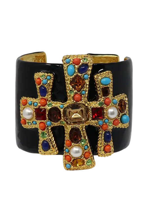KENNETH JAY LANE Enamel Cuff - Black