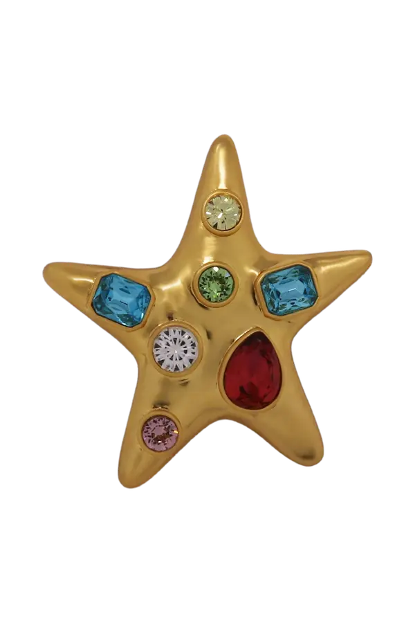 KENNETH JAY LANE Pastel Gemstone Starfish Pin
