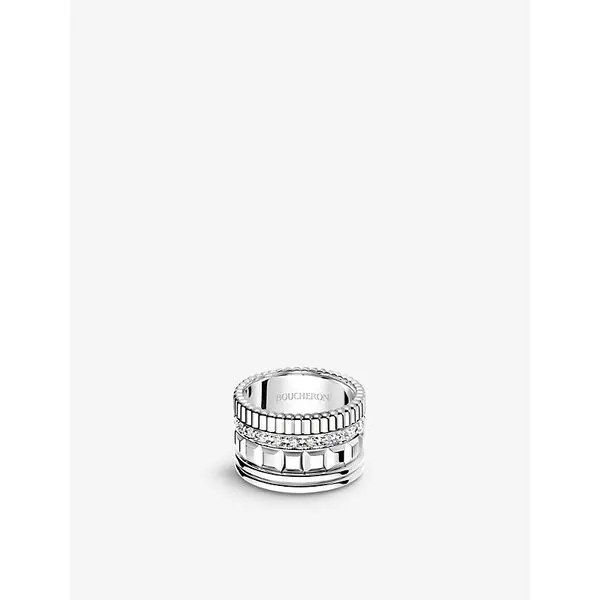 Boucheron Quatre Radiant Edition 18ct White-gold And Diamond Ring - Silver