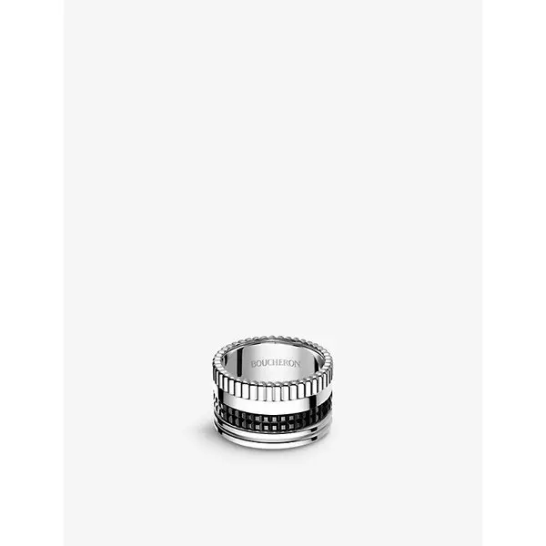 Boucheron Quatre 18ct White-gold And Pvd Ring - Silver