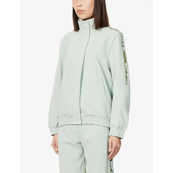 Off-White Logo-tape High-neck Stretch-woven Track Jacket