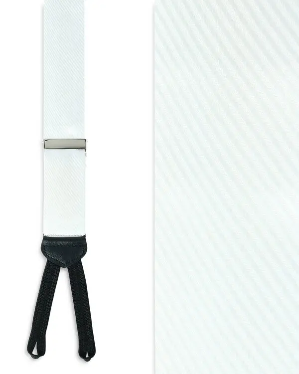 Trafalgar Leyton Formal Diagonal Tone On Tone Silk Brace - White