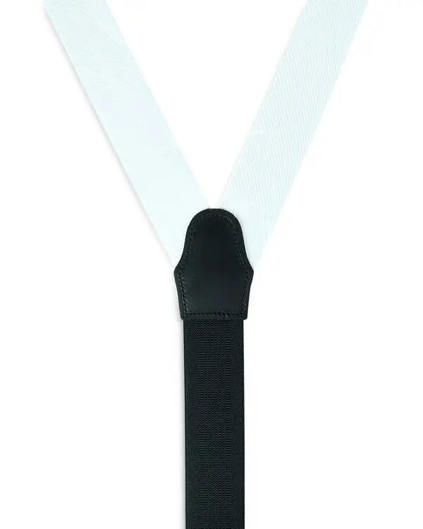 Trafalgar Leyton Formal Diagonal Tone On Tone Silk Brace - White