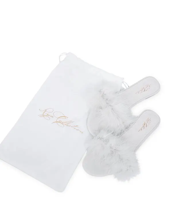 Rya Collection Feather Trimmed Slippers