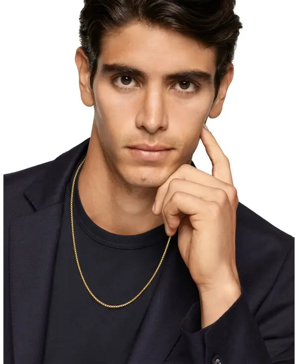 David Yurman 18k Yellow Box Chain Necklace - Gold