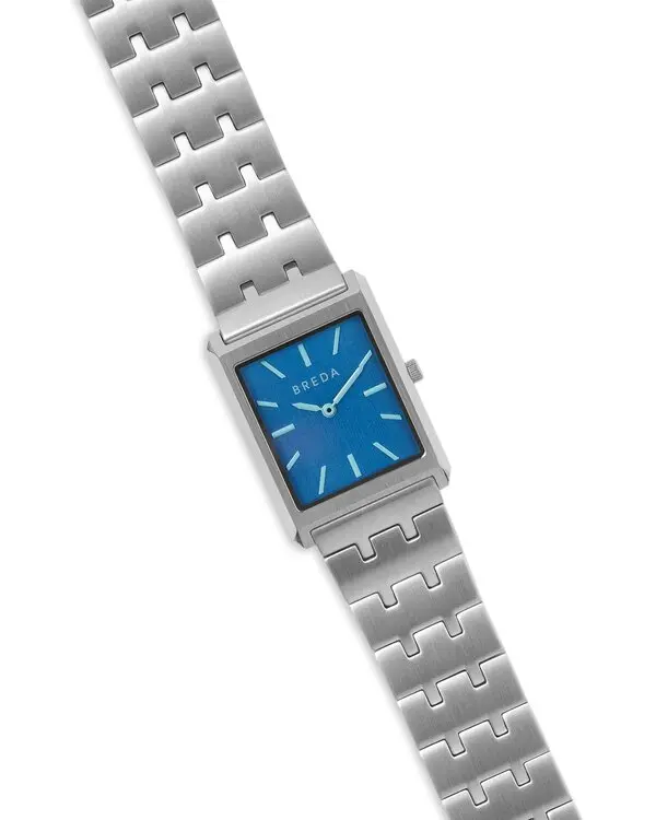 BREDA Rectangular Stainless Steel Watch - Blue/silver
