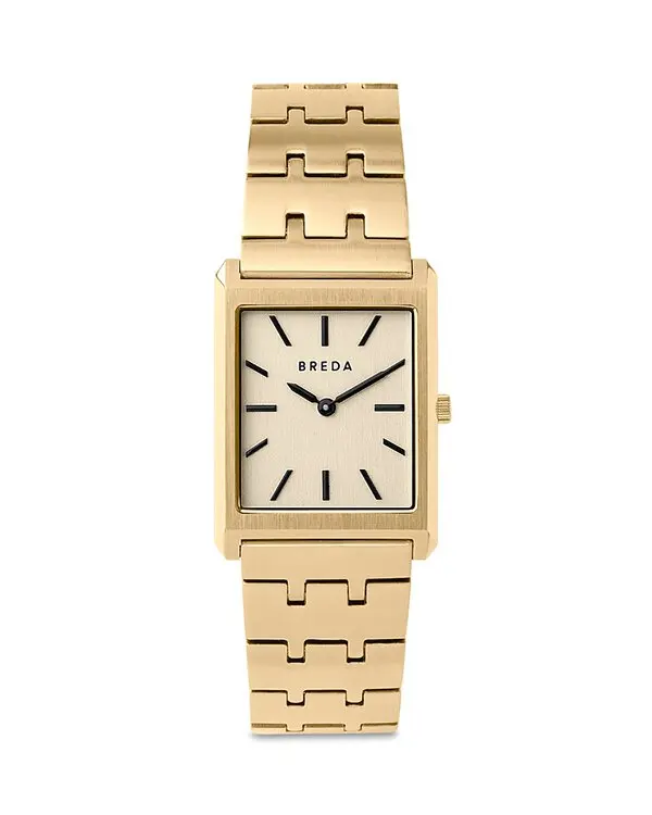 BREDA Rectangular Stainless Steel Watch - White/gold