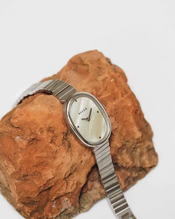 BREDA Jane Oval Watch With Mother Of Pearl Dial - Silver