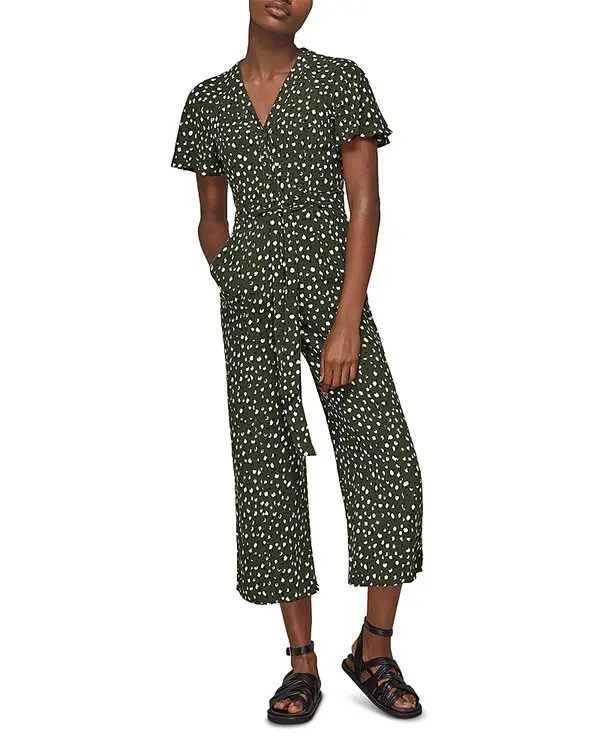 Whistles Wild Leopard Corey Jumpsuit - Green/multi