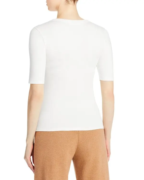 BOSS Efita Crewneck Top - Open Wht