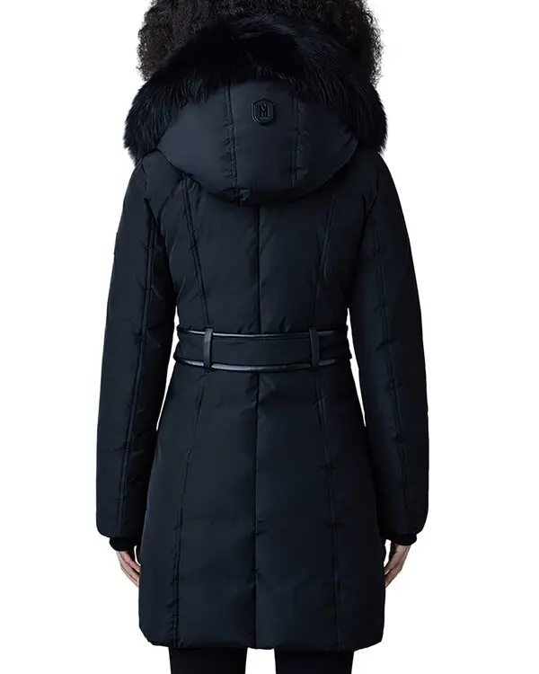 Mackage Kay Hooded Down Shearling Coat - Black