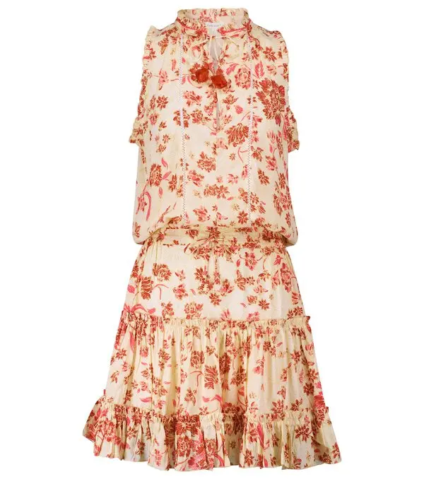 Poupette St Barth Clara Floral Minidress - Yellow