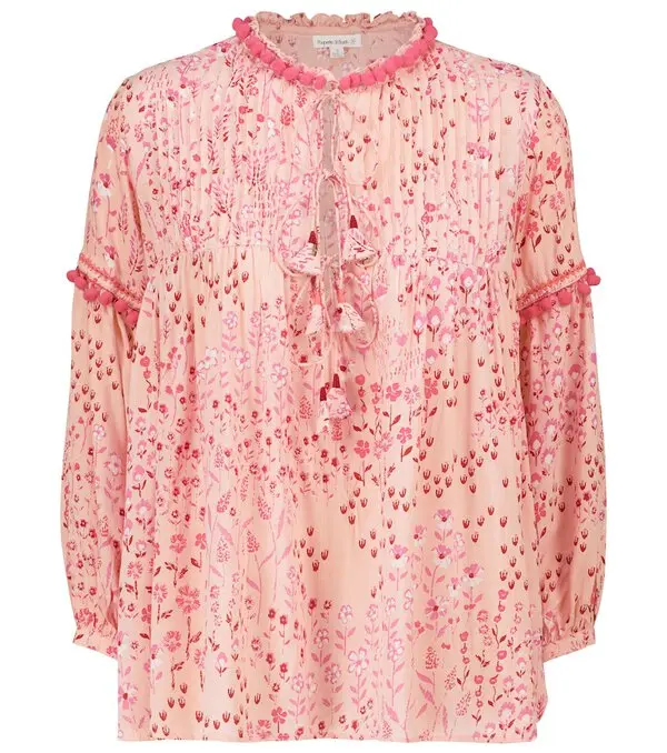 Poupette St Barth Clara Floral Blouse - Pink