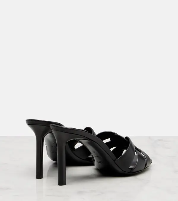 Saint Laurent Tribute 85 Leather Sandals - Black