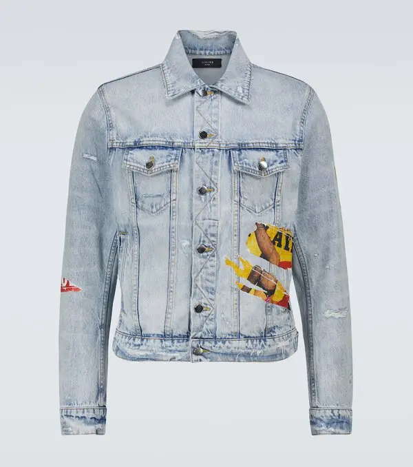 Amiri Playboy Denim Trucker Jacket - Blue