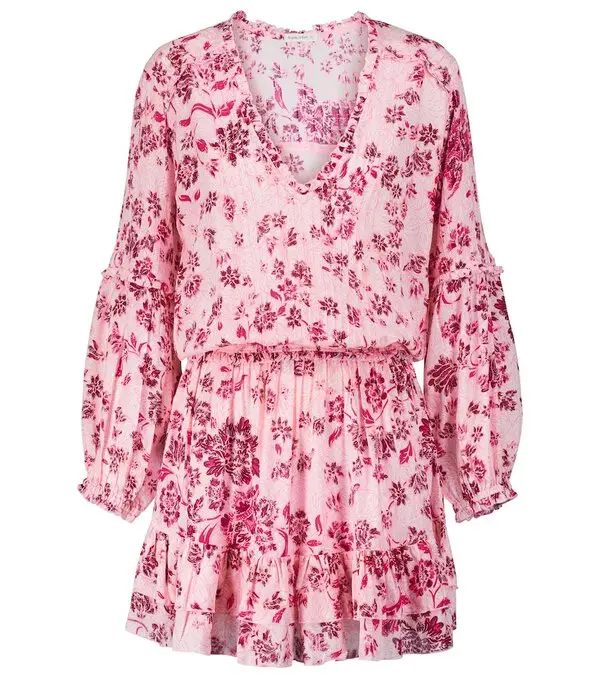 Poupette St Barth Ilona Floral Minidress - Pink