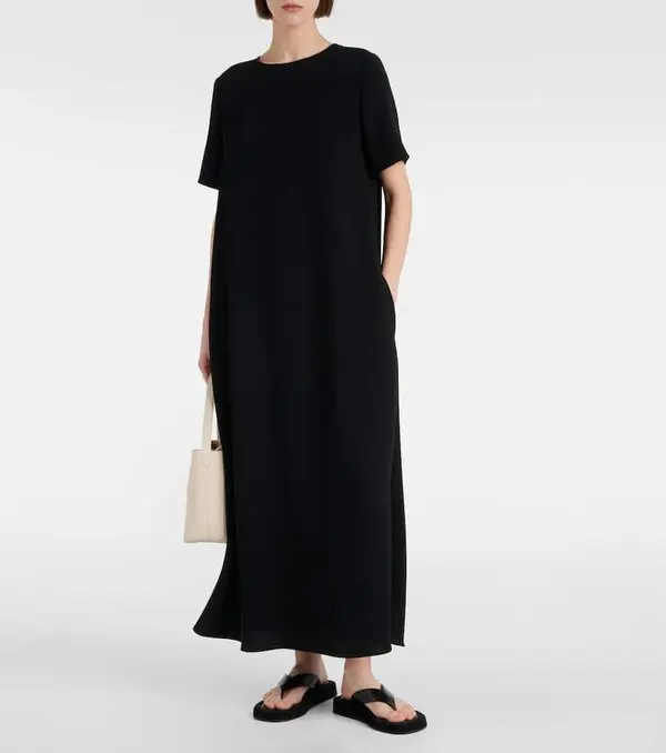 THE ROW Ginza Leather And Suede Sandals - Black