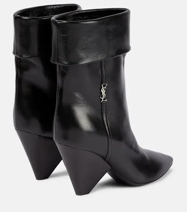 Saint Laurent Niki 85 Leather Ankle Boots
