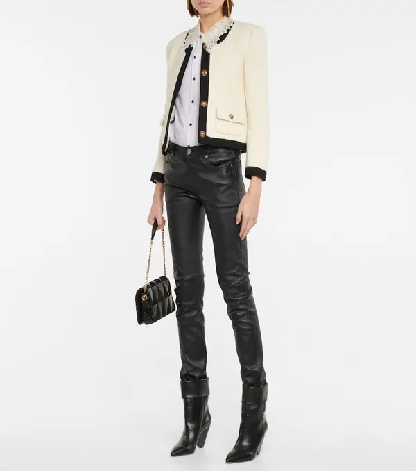Saint Laurent Niki 85 Leather Ankle Boots