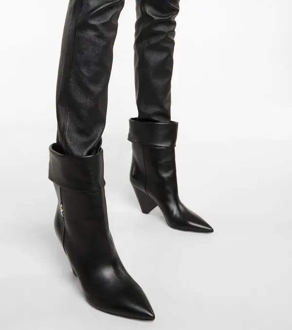 Saint Laurent Niki 85 Leather Ankle Boots