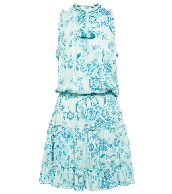 Poupette St Barth Clara Tasseled Printed Minidress - Blue