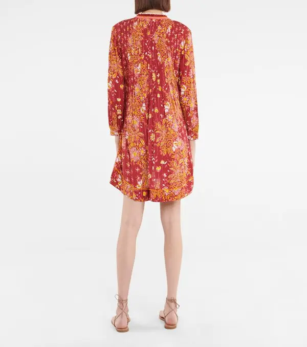 Poupette St Barth Ola Fringed Printed Minidress