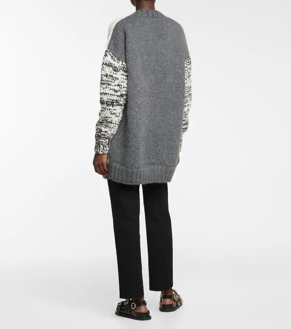 JOSEPH Intarsia Wool-blend Cardigan