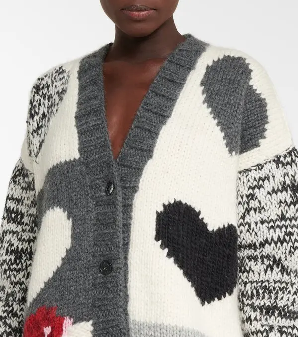 JOSEPH Intarsia Wool-blend Cardigan