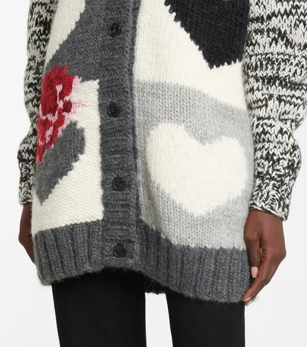 JOSEPH Intarsia Wool-blend Cardigan