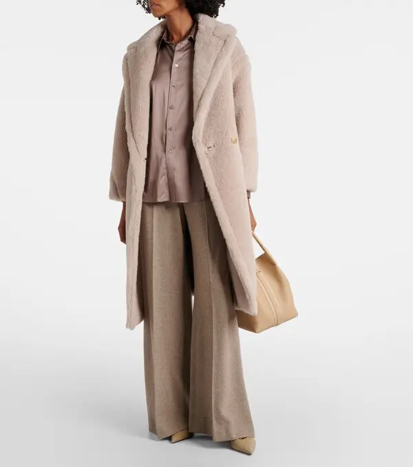 Max Mara Tedgirl Alpaca-blend Coat - Pink