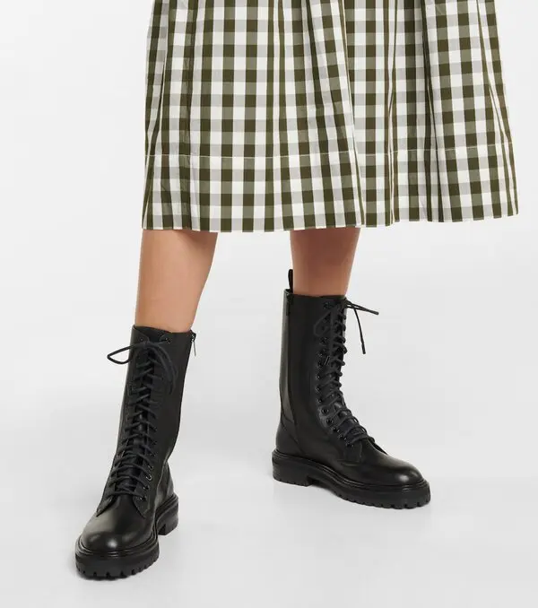 JIMMY CHOO Cora Leather Combat Boots