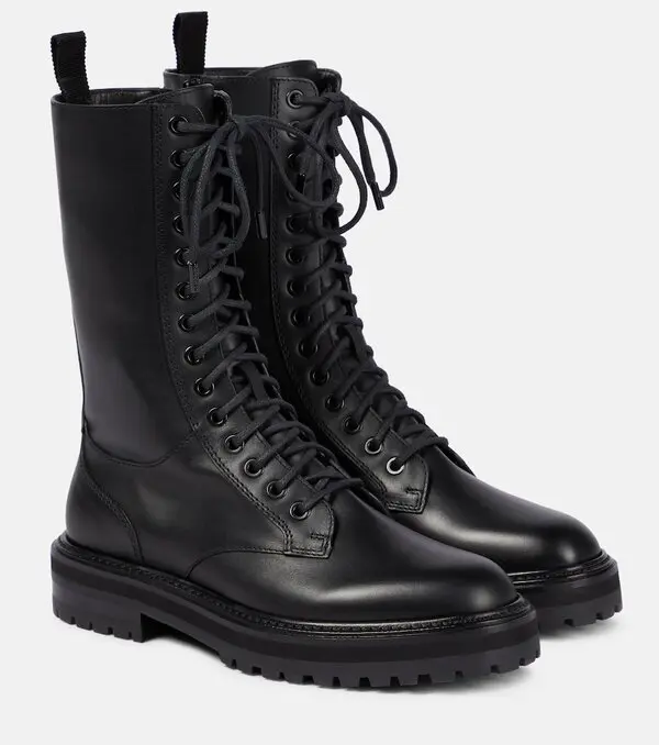JIMMY CHOO Cora Leather Combat Boots - Black