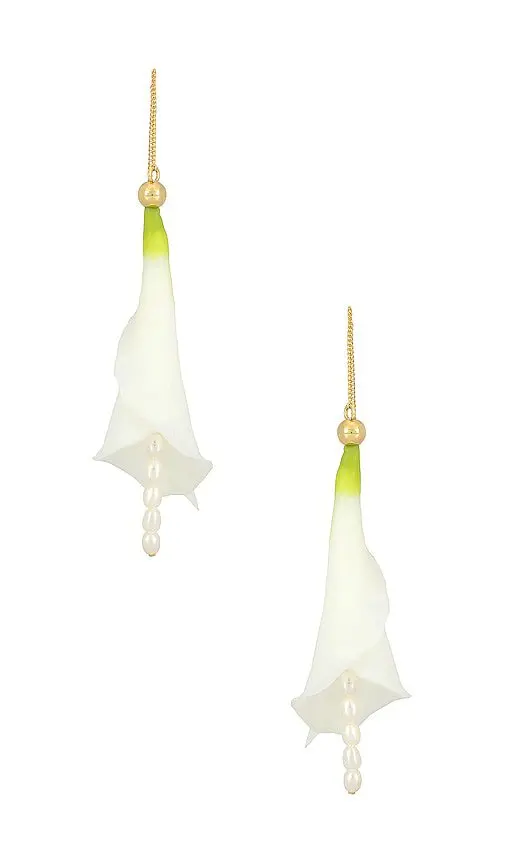 Cult Gaia Calla Drop Earrings - White