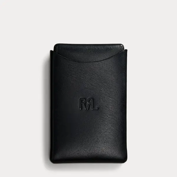 Ralph Lauren Leather Card Case - Black Over Brown