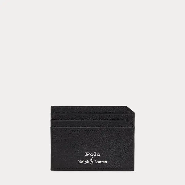 Ralph Lauren Pebbled Leather Card Case - Black