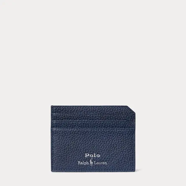 Ralph Lauren Pebbled Leather Card Case - Navy