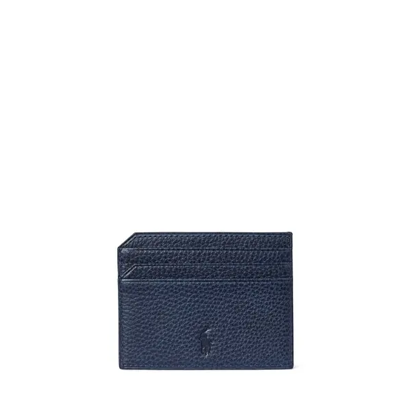 Ralph Lauren Pebbled Leather Card Case - Navy