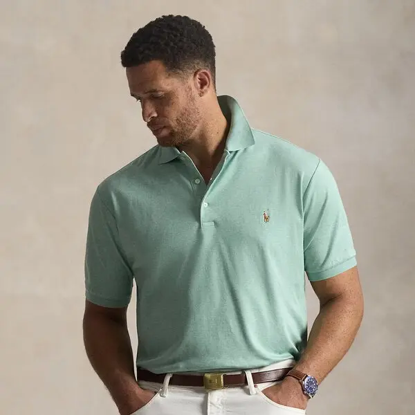Ralph Lauren Soft Cotton Polo Shirt - Celadon Heather