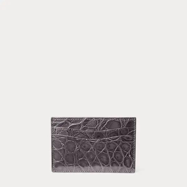 Ralph Lauren Alligator Card Case - Asphalt