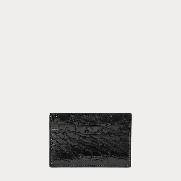 Ralph Lauren Alligator Card Case - Black